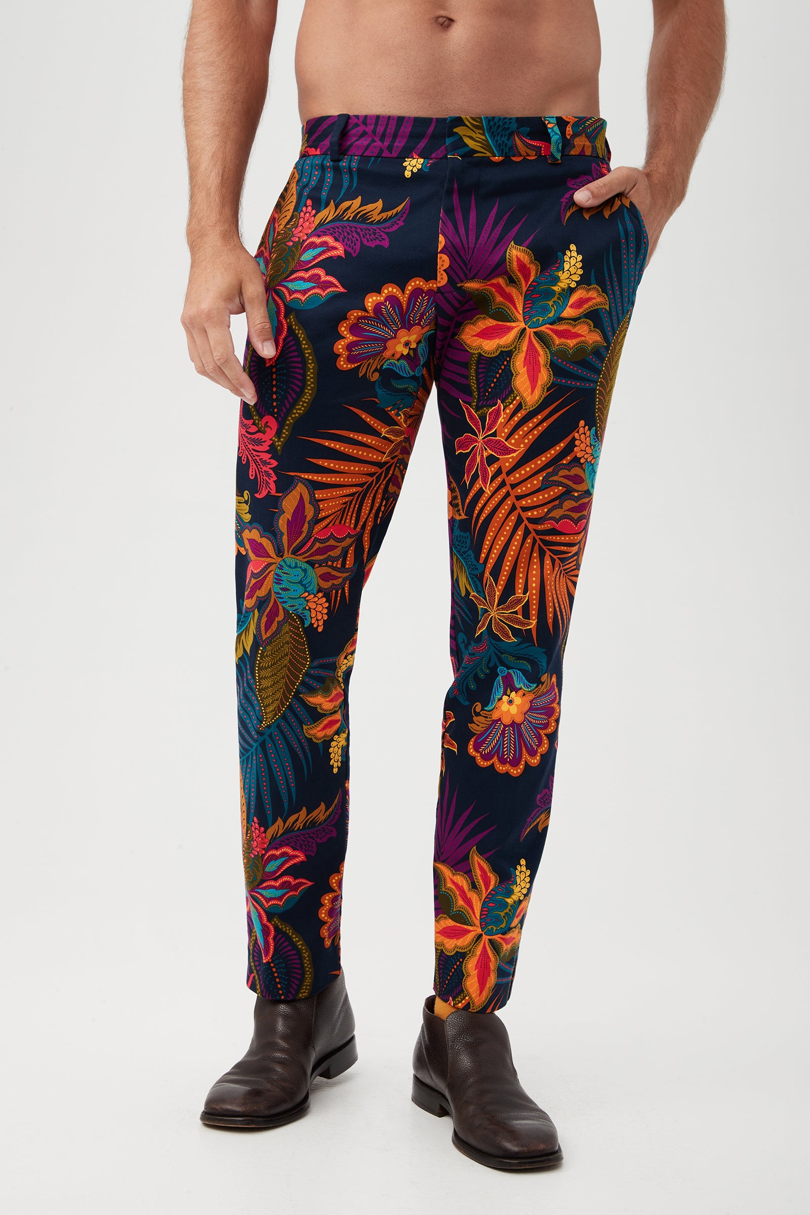 Clyde Jacobean Herringbone Slim Trousers