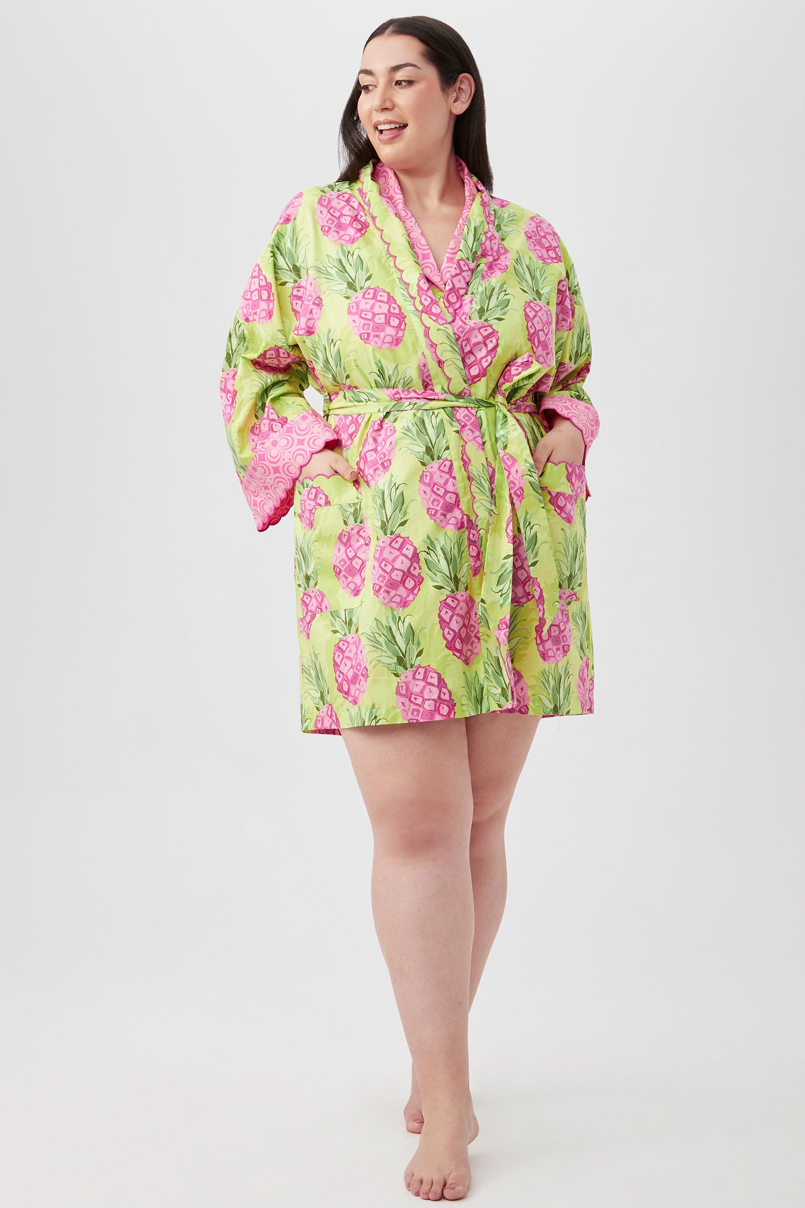 KIWI PINEAPPLE SCALLOP ROBE – Trina Turk
