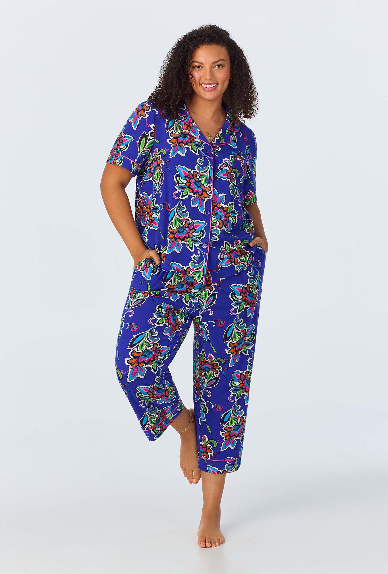 PAISLEY FLOWER S/S CROPPED PJ